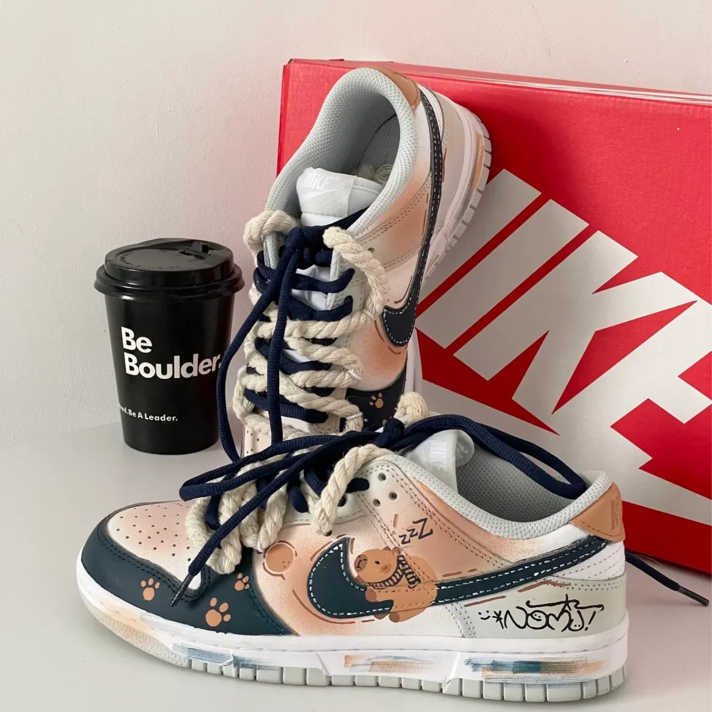 [Custom Capybara] Dunk Skateboarding Shoes Unisex Hand-painted Cute ...